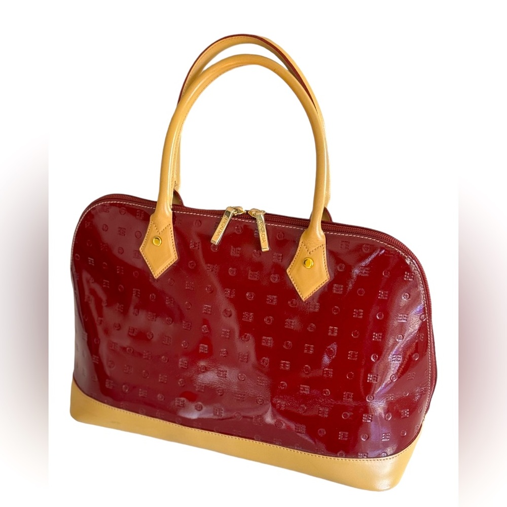 Arcadia Made In Italy Patent Leather Bugatti Handbag. - Gem